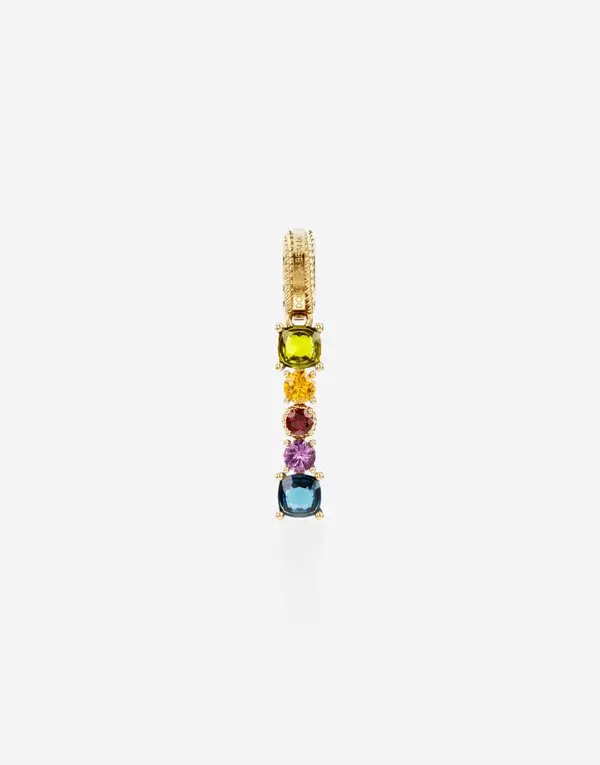 Dolce & Gabbana Charm I Lettering 18-carat Yellow And Multicolored Gems Charms - Gold