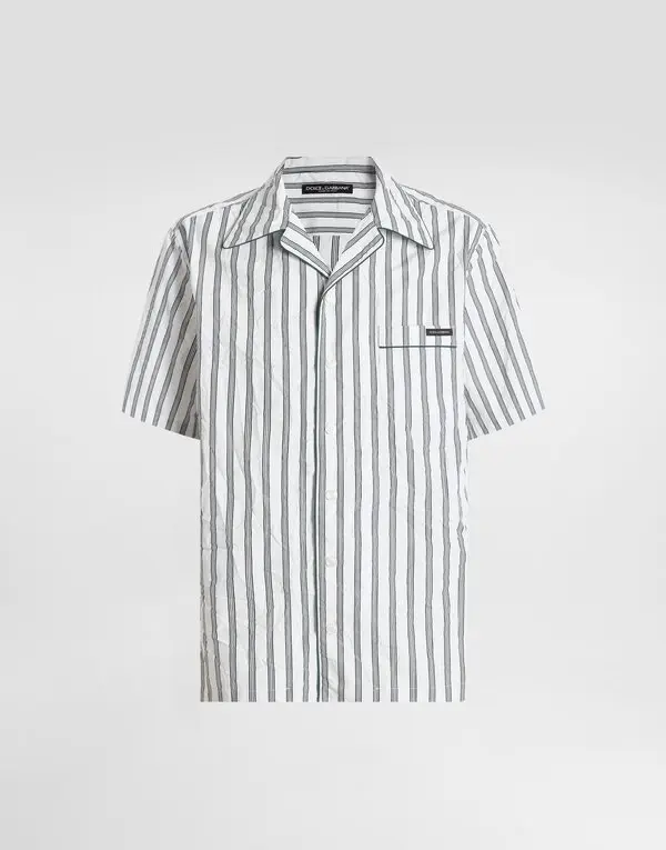 Dolce & Gabbana Crinkled Striped Poplin Hawaii Shirt Shirts - Multicolor