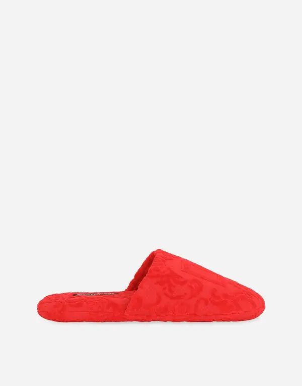 Dolce & Gabbana Jacquard Cotton Terry Slippers Cotton Slippers