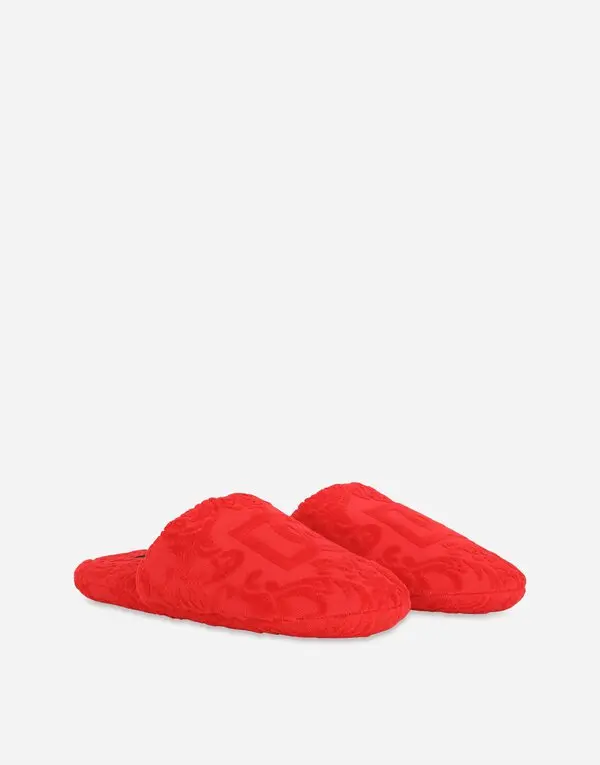 Dolce & Gabbana Jacquard Cotton Terry Slippers Cotton Slippers