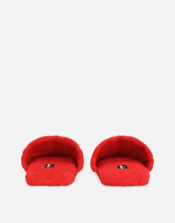 Dolce & Gabbana Jacquard Cotton Terry Slippers Cotton Slippers