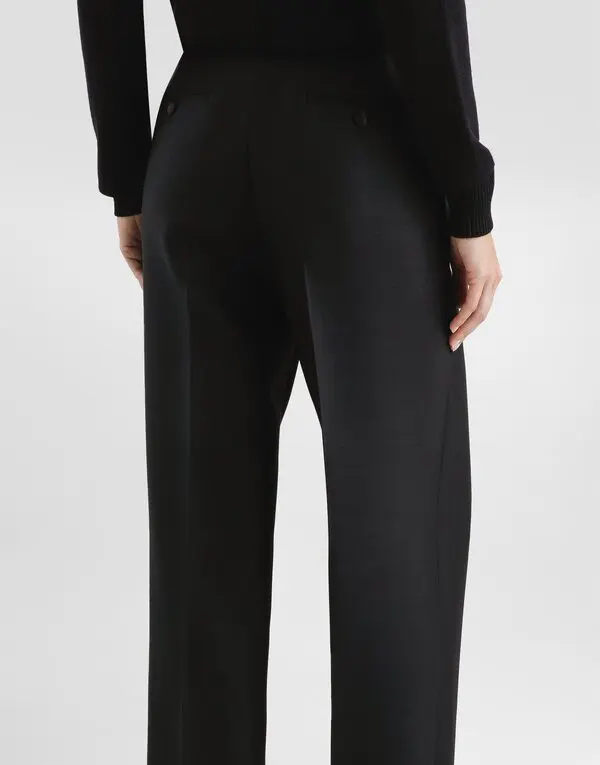 Dolce & Gabbana Wool And Silk Faille Trousers Pants And Shorts