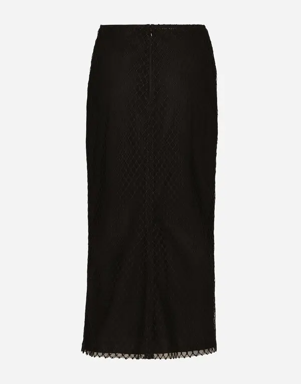 Dolce & Gabbana Cotton Mesh Pencil Skirt