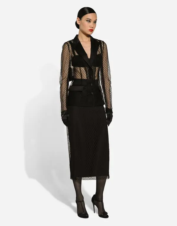 Dolce & Gabbana Cotton Mesh Pencil Skirt