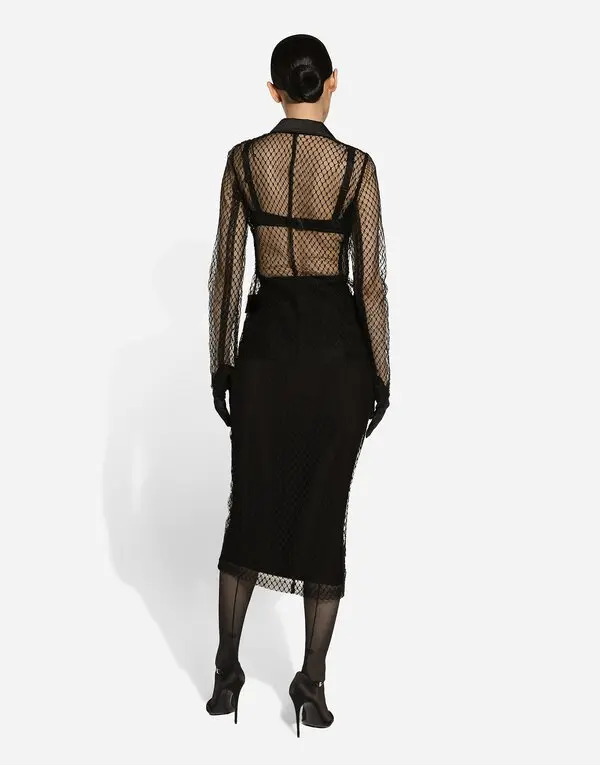 Dolce & Gabbana Cotton Mesh Pencil Skirt