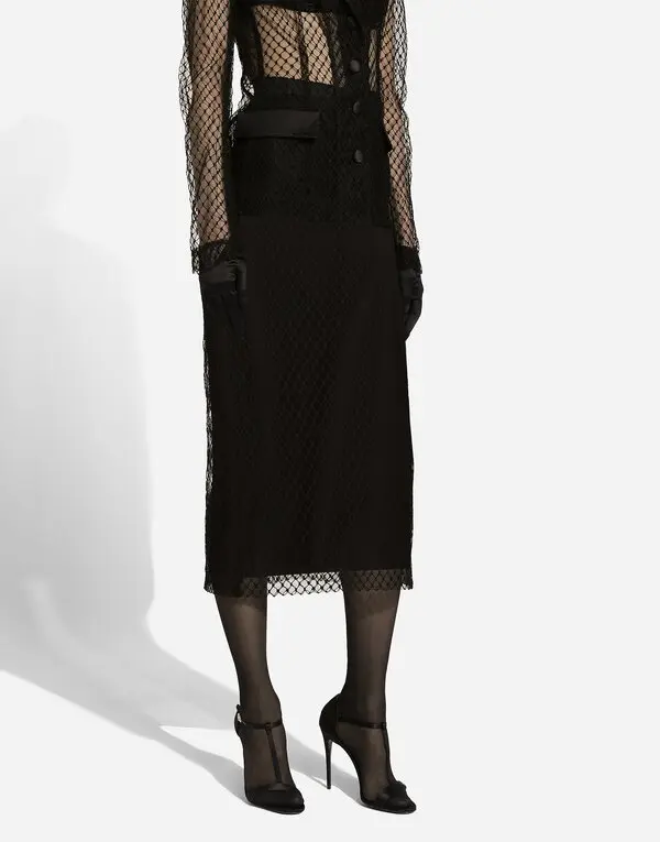 Dolce & Gabbana Cotton Mesh Pencil Skirt