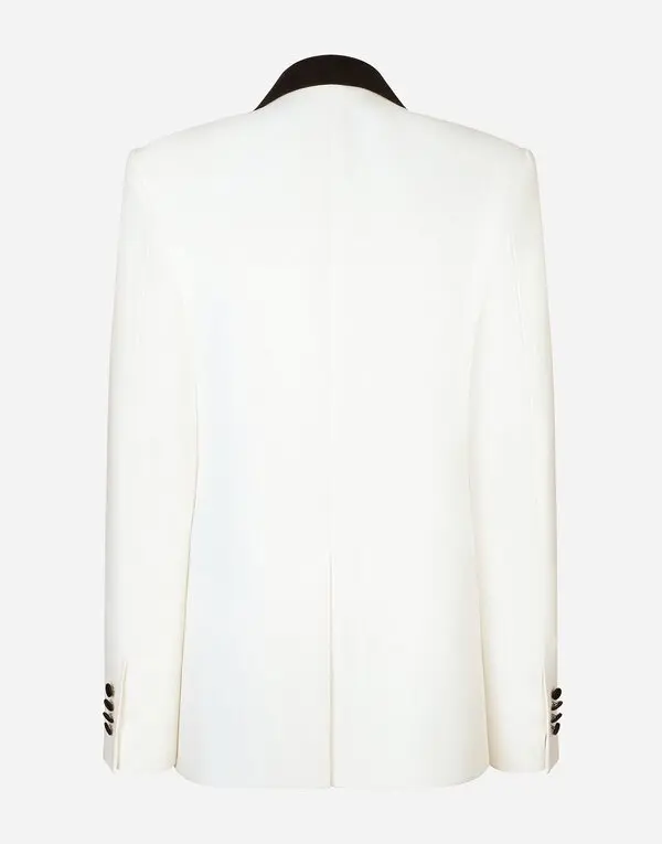 Dolce & Gabbana Double-breasted Wool Crepe Jacket With Tuxedo Lapels Blazers Silk