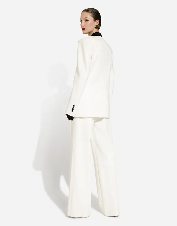 Dolce & Gabbana Double-breasted Wool Crepe Jacket With Tuxedo Lapels Blazers Silk