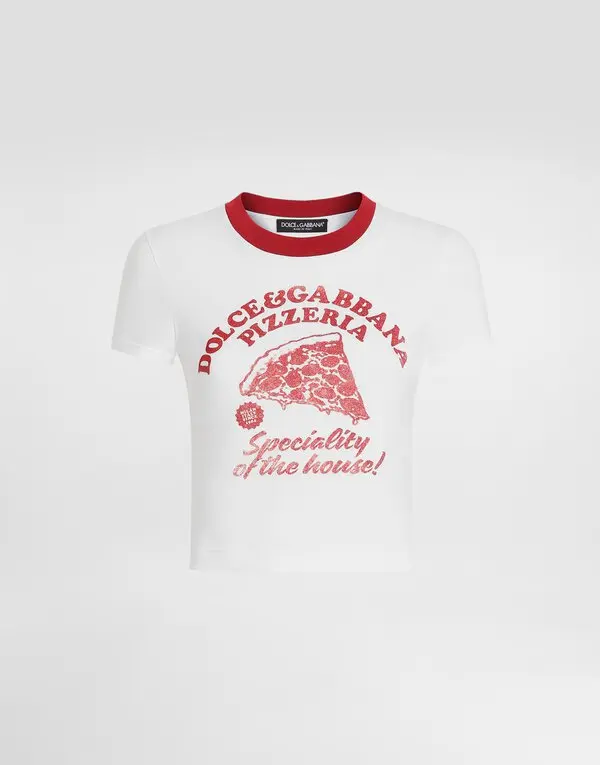 Dolce & Gabbana Jersey T-shirt With Print T-shirts And Sweatshirts - White