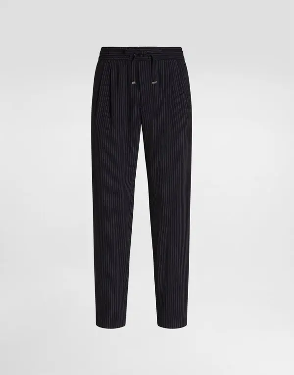 Dolce & Gabbana Pinstripe Wool Jogging Trousers - Multicolor