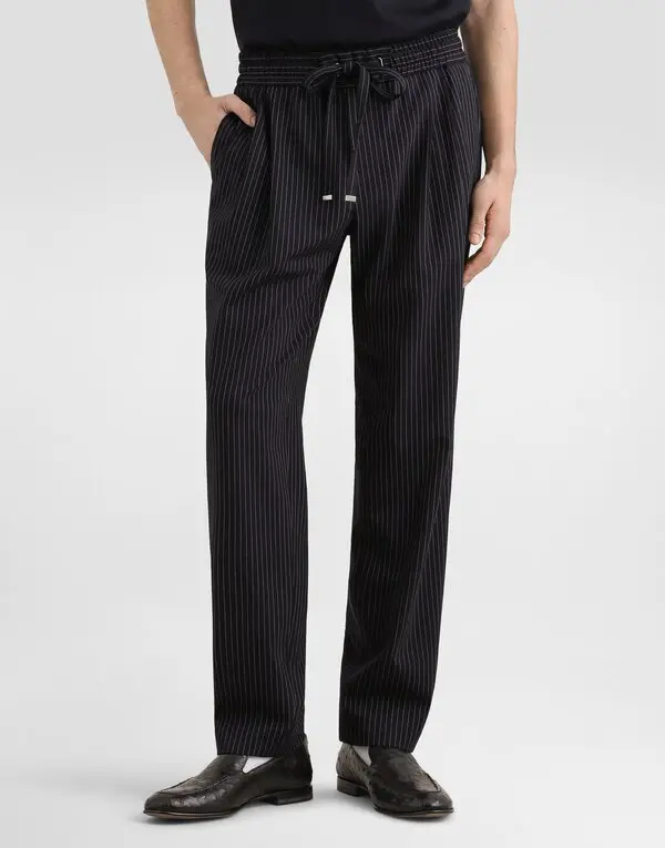 Dolce & Gabbana Pinstripe Wool Jogging Trousers - Multicolor