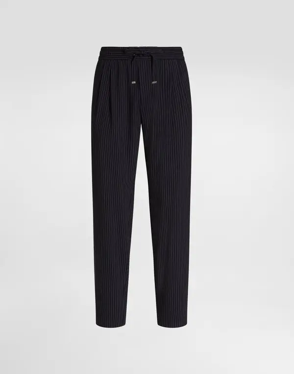 Dolce & Gabbana Pinstripe Wool Jogging Trousers - One-color