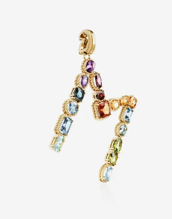 Dolce & Gabbana 18kt Yellow And Multi-gemstone Letter Charm - Gold