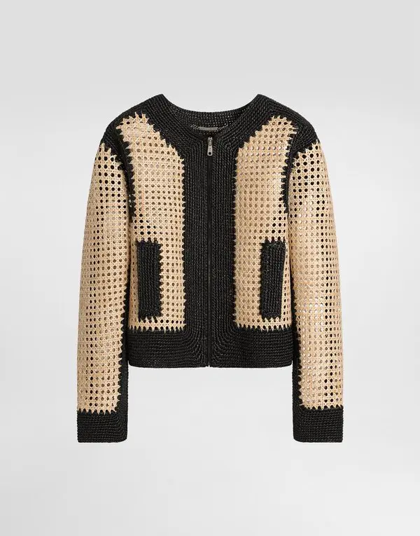 Dolce & Gabbana Woven Raffia Jacket Coats And Jackets Multi-colored
