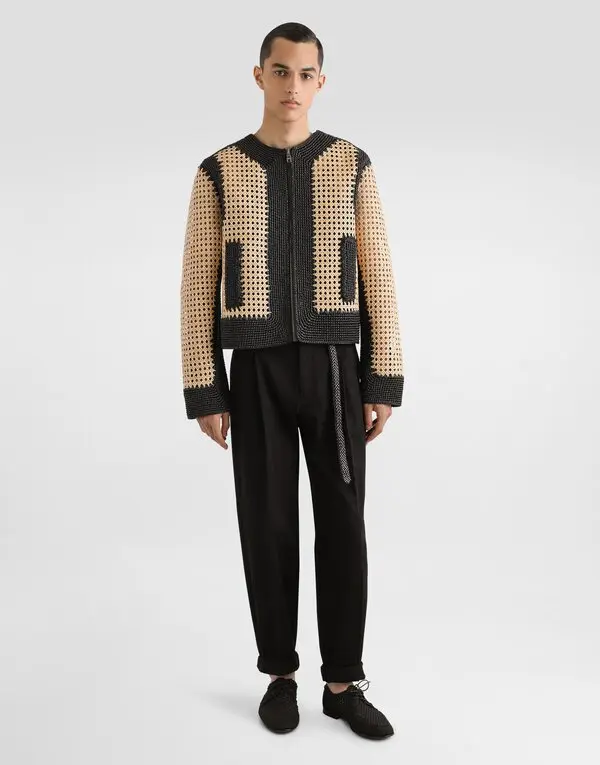 Dolce & Gabbana Woven Raffia Jacket Coats And Jackets Multi-colored