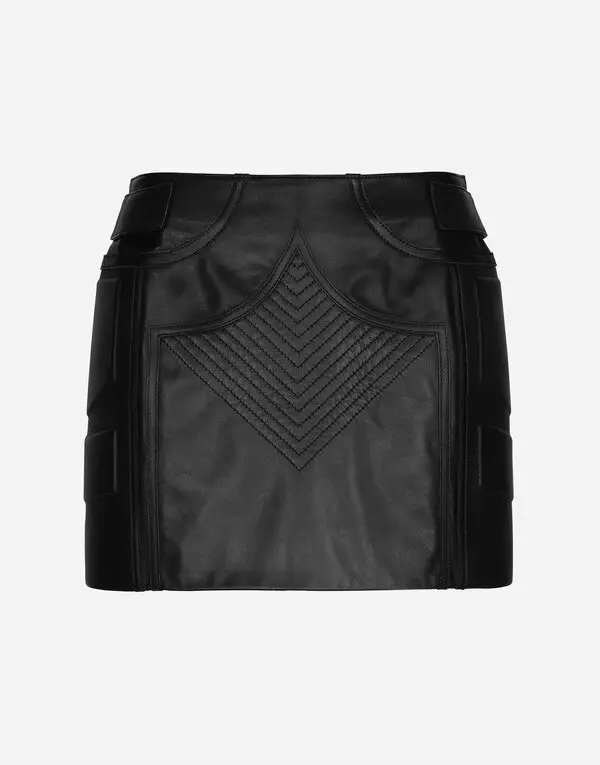 Dolce & Gabbana Nappa Leather Miniskirt Skirts Leather