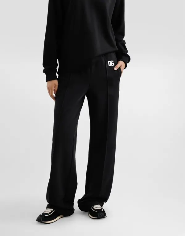 Dolce & Gabbana Flared Jersey Jogging Pants With Dg Logo Embroidery