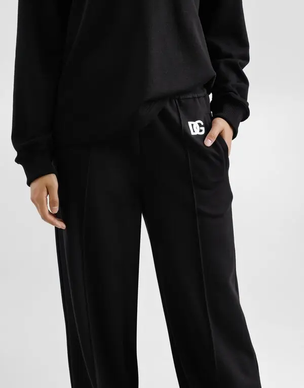 Dolce & Gabbana Flared Jersey Jogging Pants With Dg Logo Embroidery