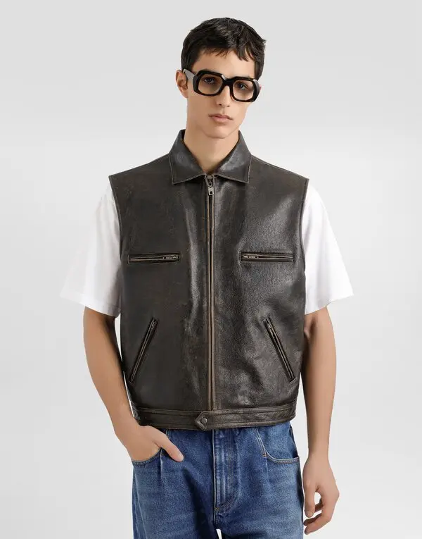Dolce & Gabbana Leather Jacket Coats And Jackets