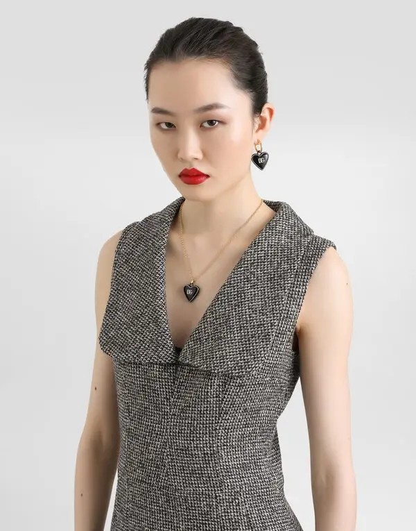 Dolce & Gabbana Long Dotted Wool Blend Dress Dresses