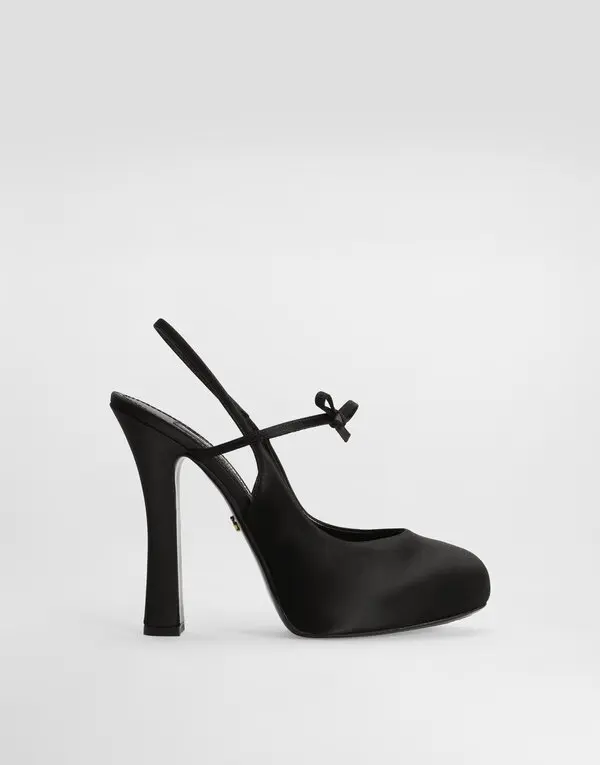 Dolce & Gabbana Satin Slingbacks Pumps And Slingback - Black