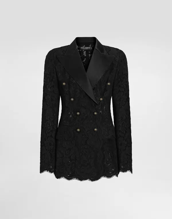 Dolce & Gabbana Double-breasted Jacket In Cordonetto Lace Blazers