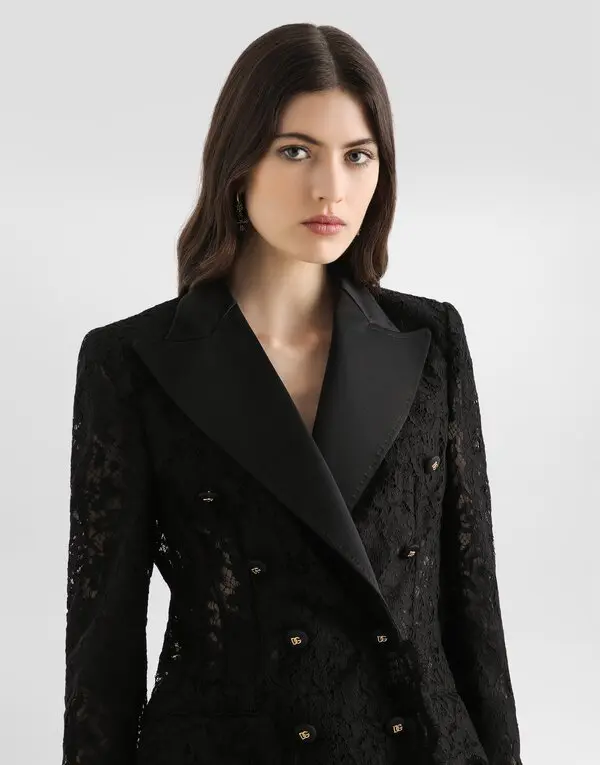 Dolce & Gabbana Double-breasted Jacket In Cordonetto Lace Blazers