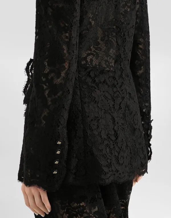 Dolce & Gabbana Double-breasted Jacket In Cordonetto Lace Blazers