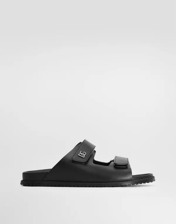 Dolce & Gabbana Raffia Slides - Black