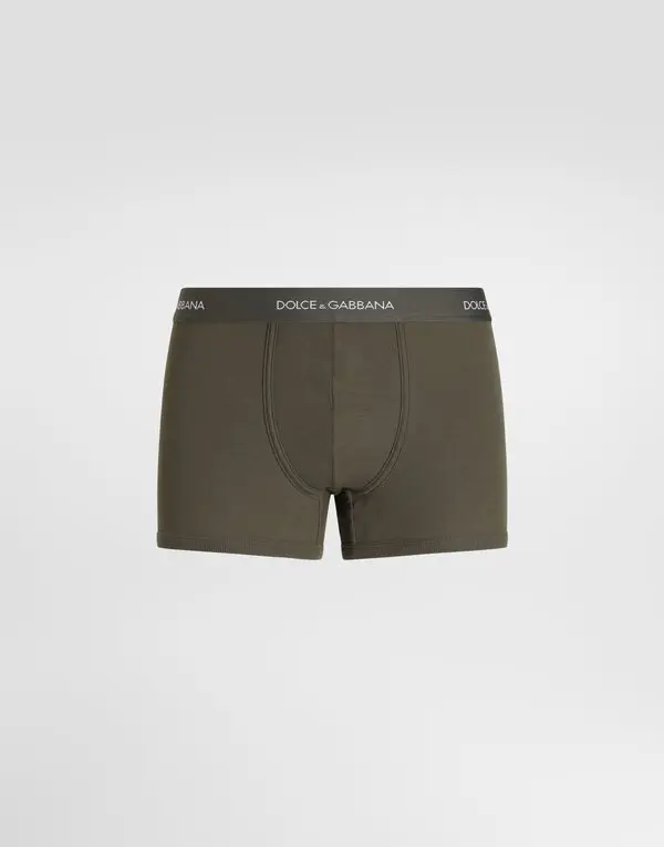 Dolce & Gabbana Ribbed Cotton Boxer Shorts Underwear And Loungewear Cotton - Green