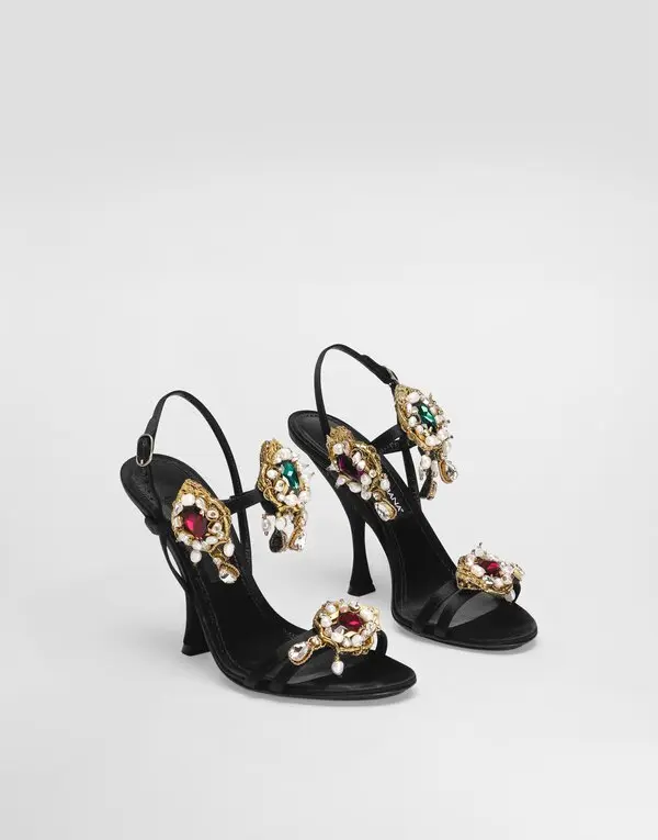 Dolce & Gabbana Embellished Satin Sandals