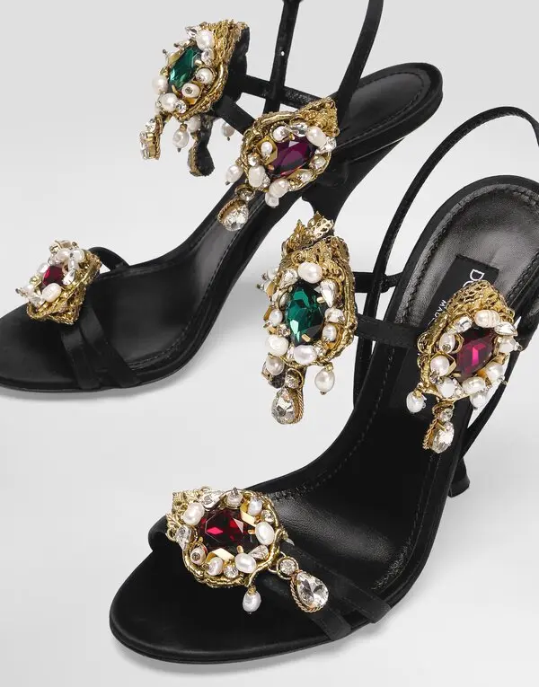 Dolce & Gabbana Embellished Satin Sandals