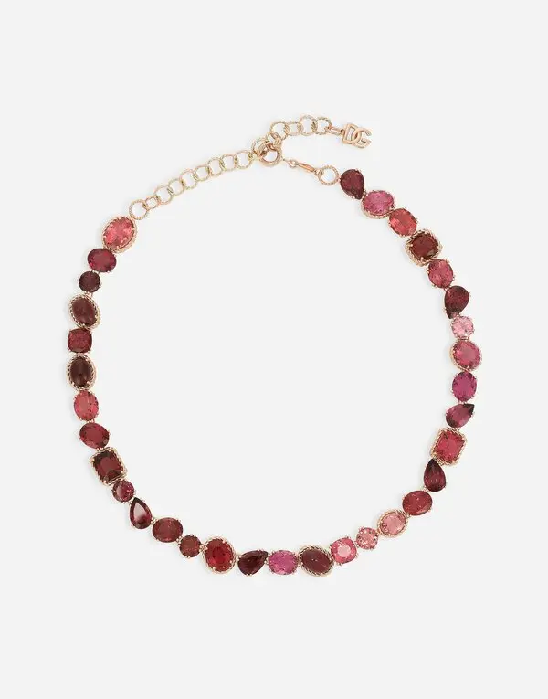 Dolce & Gabbana Rainbow Monochrome Necklace 18 Carat Red Gold And Pink Tourmalines Necklaces Red Gold - Rot