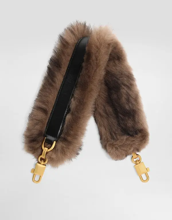 Dolce & Gabbana Shearling And Palmellato Calfskin Bag Shoulder Strap Collection - Multicolor