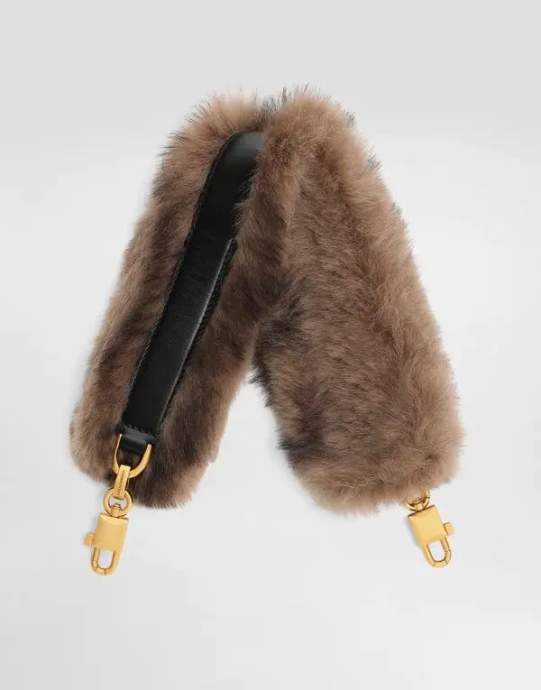 Dolce & Gabbana Shearling And Palmellato Calfskin Bag Shoulder Strap Collection
