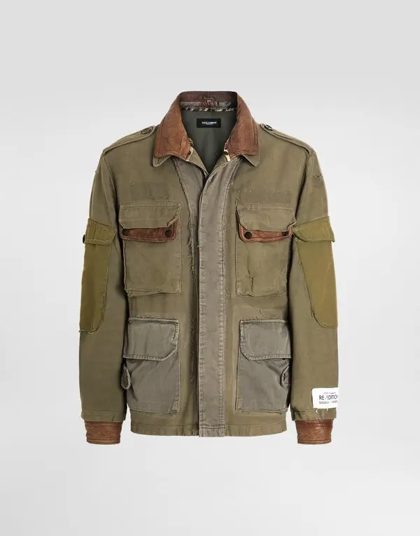 Dolce & Gabbana Cotton And Lambskin Jacket Coats And Jackets