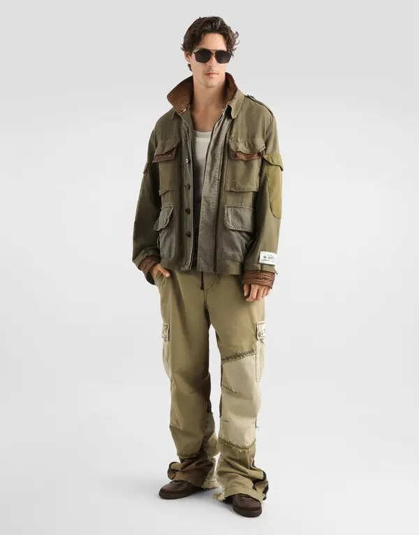 Dolce & Gabbana Cotton And Lambskin Jacket Coats And Jackets