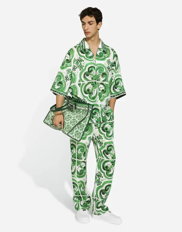 Dolce & Gabbana Majolica- Linen Jogging Pants