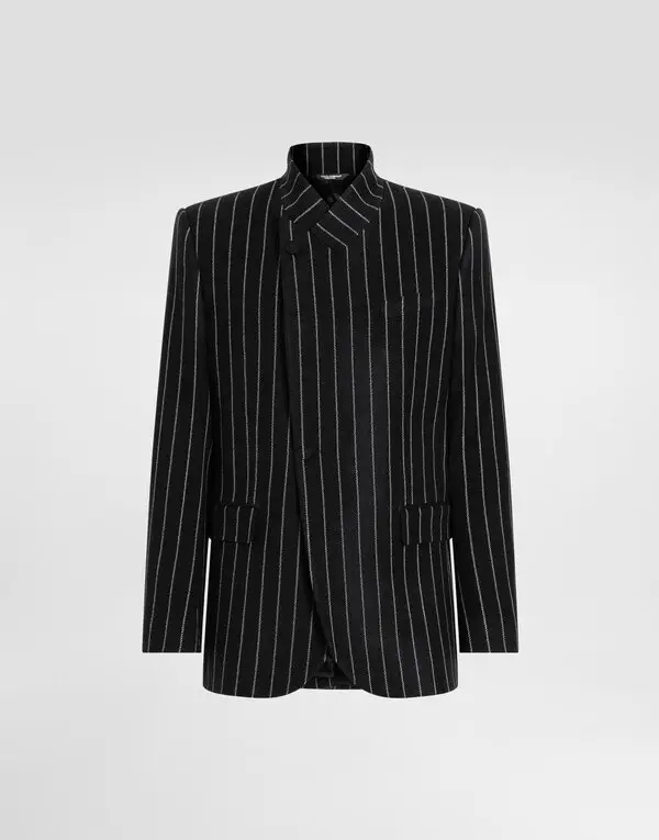 Dolce & Gabbana Single-breasted Sicilia Jacket In Stripedwool Suits And Blazers Wool