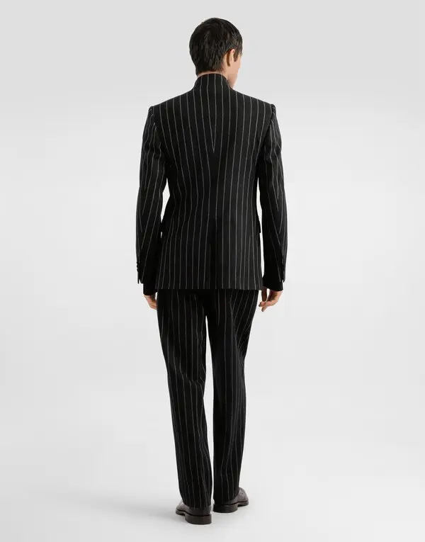 Dolce & Gabbana Single-breasted Sicilia Jacket In Stripedwool Suits And Blazers Wool