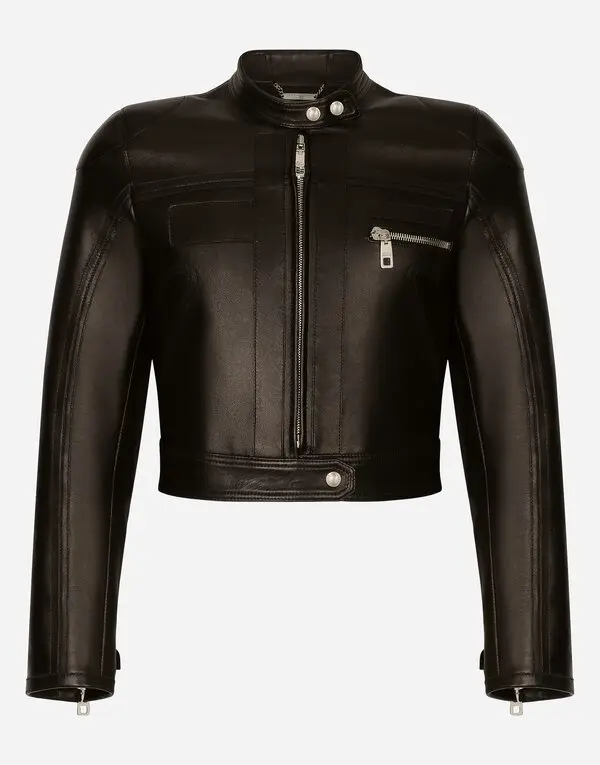 Dolce & Gabbana Nappa Leather Biker Jacket Coats And Jackets Leather