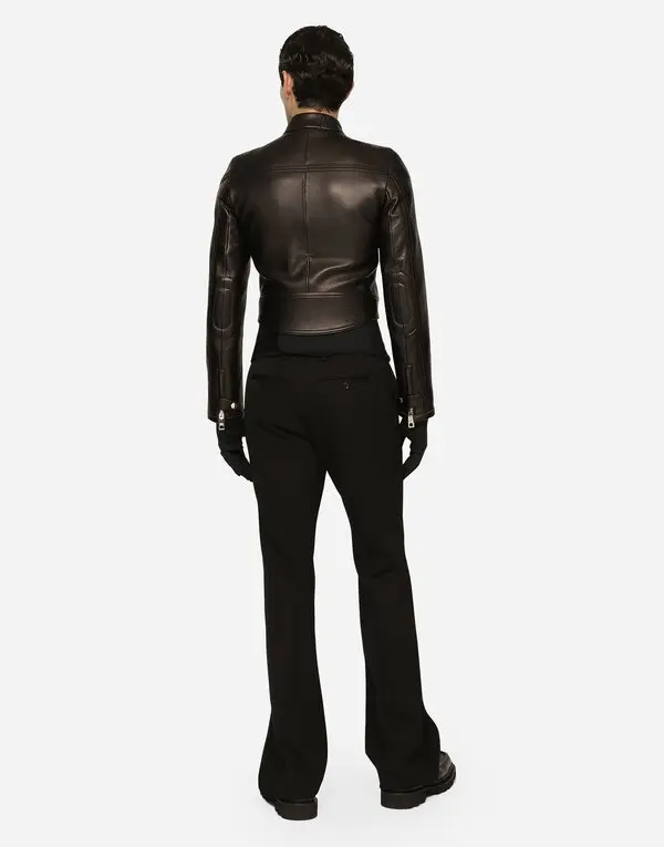 Dolce & Gabbana Nappa Leather Biker Jacket Coats And Jackets Leather