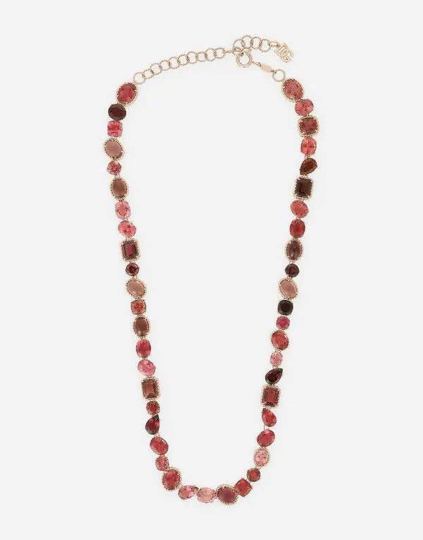 Dolce & Gabbana Rainbow Necklace Monochrome 18 Carat Red Gold And Pink Tourmalines Necklaces Red Gold - Rot