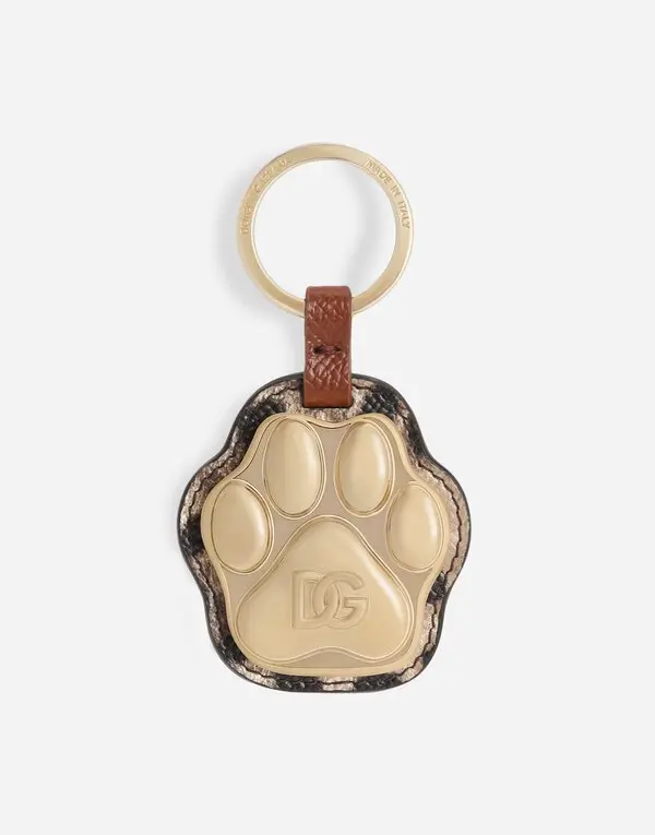 Dolce & Gabbana Calfskin Key Chain Dog Accessories Animal - Print