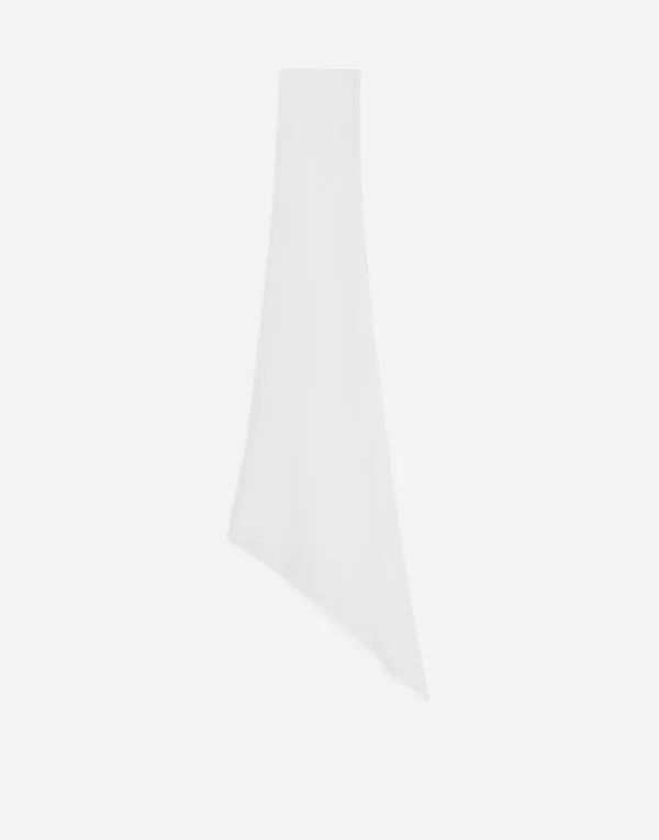 Dolce & Gabbana Shaped Silk Georgette Scarf Scarves And Silks Silk - White