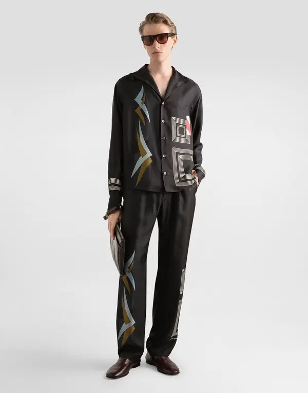 Dolce & Gabbana Geometric-print Twill Shirt Shirts
