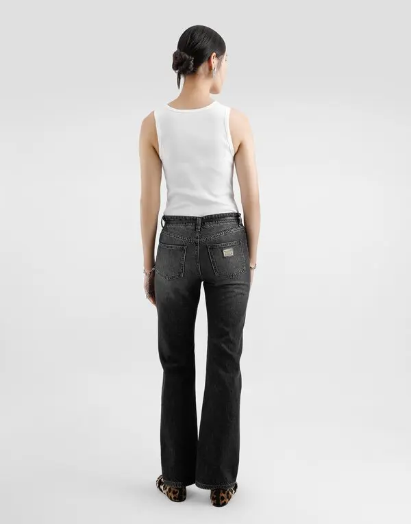 Dolce & Gabbana Fine-rib Jersey Tank Top With Dg Logo Pin