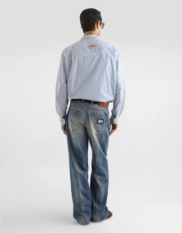 Dolce & Gabbana Striped Cotton Martini Shirt Shirts
