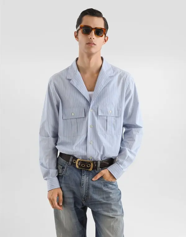 Dolce & Gabbana Striped Cotton Martini Shirt Shirts