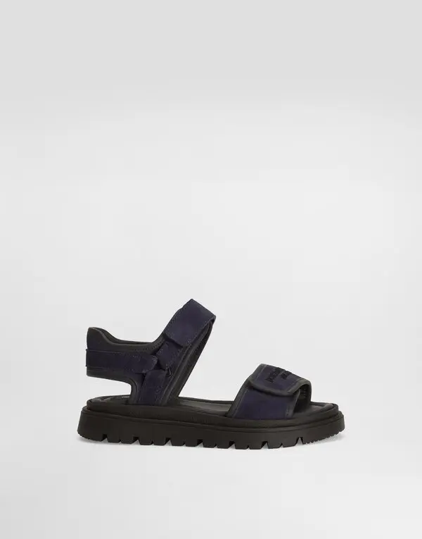 Dolce & Gabbana Split Leather Sandals With Logo Print